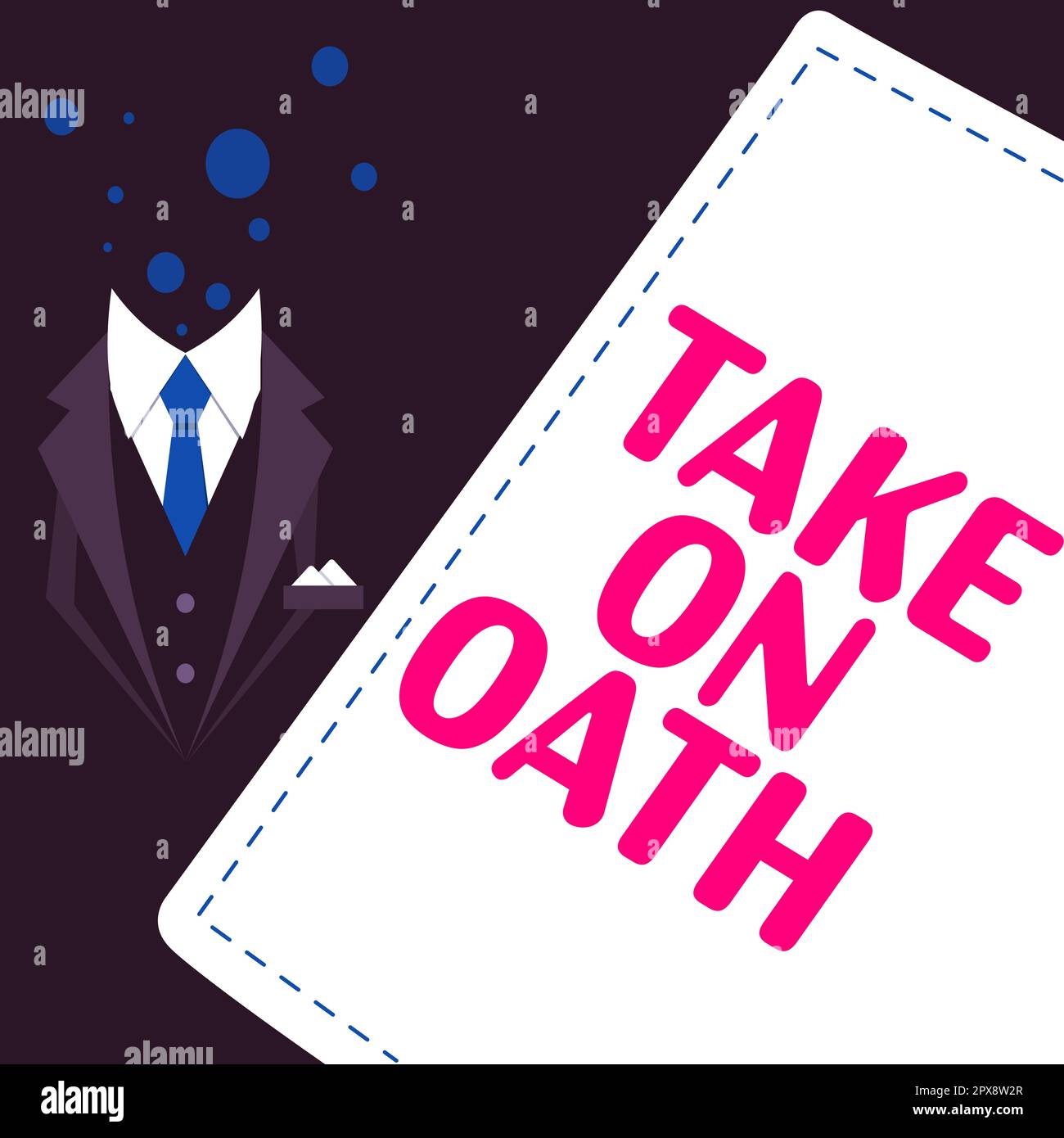 Text caption presenting Take On Oath, Business showcase A solemn appeal ...