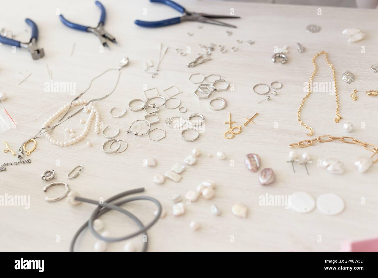 Jewelry making tools and accessories. Hobby, craft and handmade Stock ...