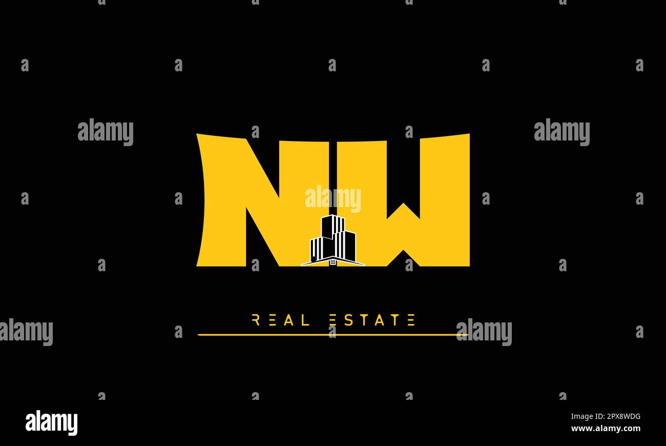 Real Estate letters Modern Creative logo NW , WN Stock Vector Image ...