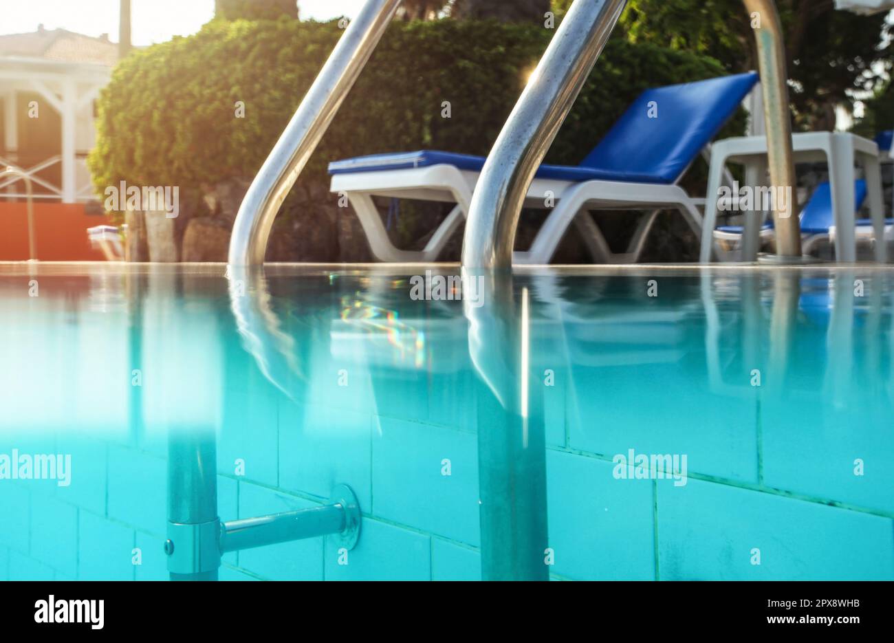 Swimming Pool Half Underwater
