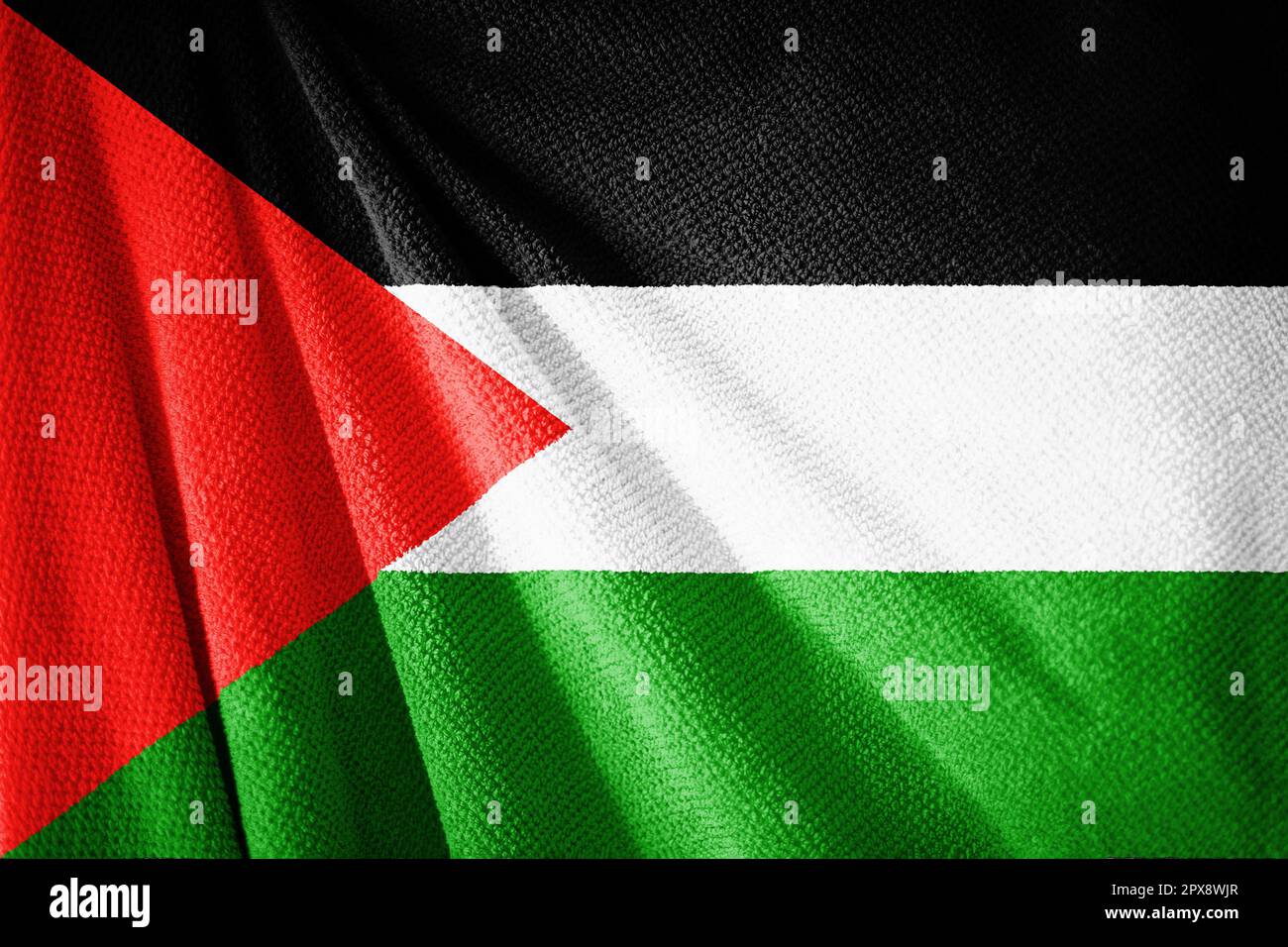 Palestine flag on towel surface illustration with, country symbol Stock ...