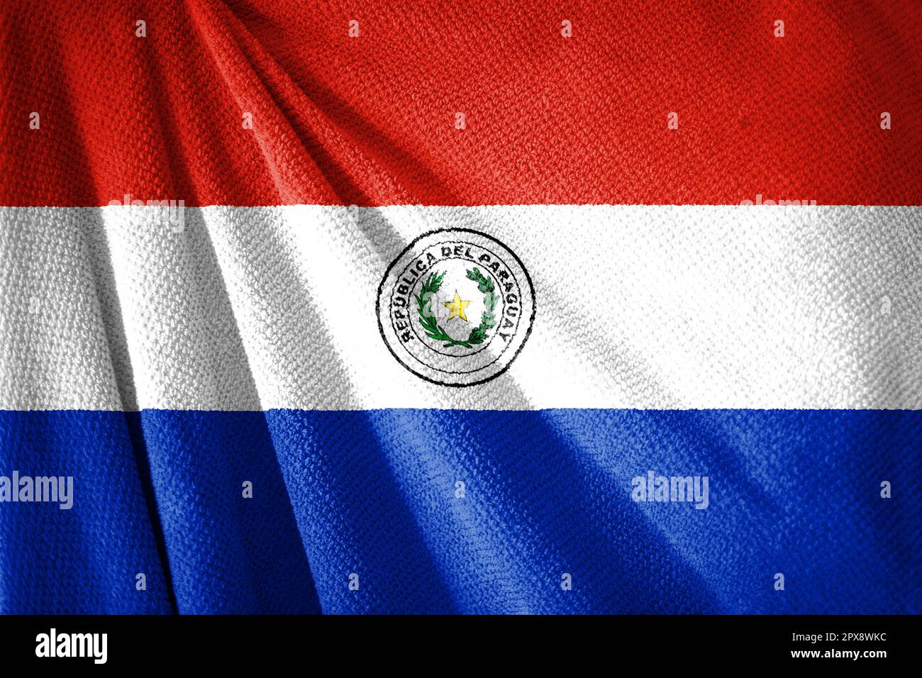 Paraguay flag on towel surface illustration with, country symbol Stock ...