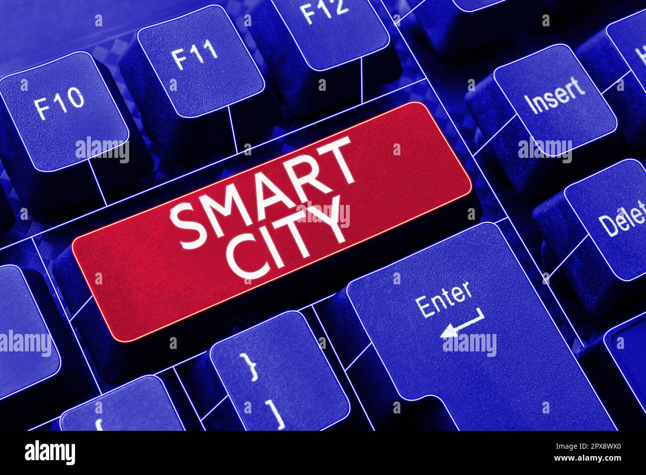 Hand writing sign Smart City, Concept meaning urban area that uses ...