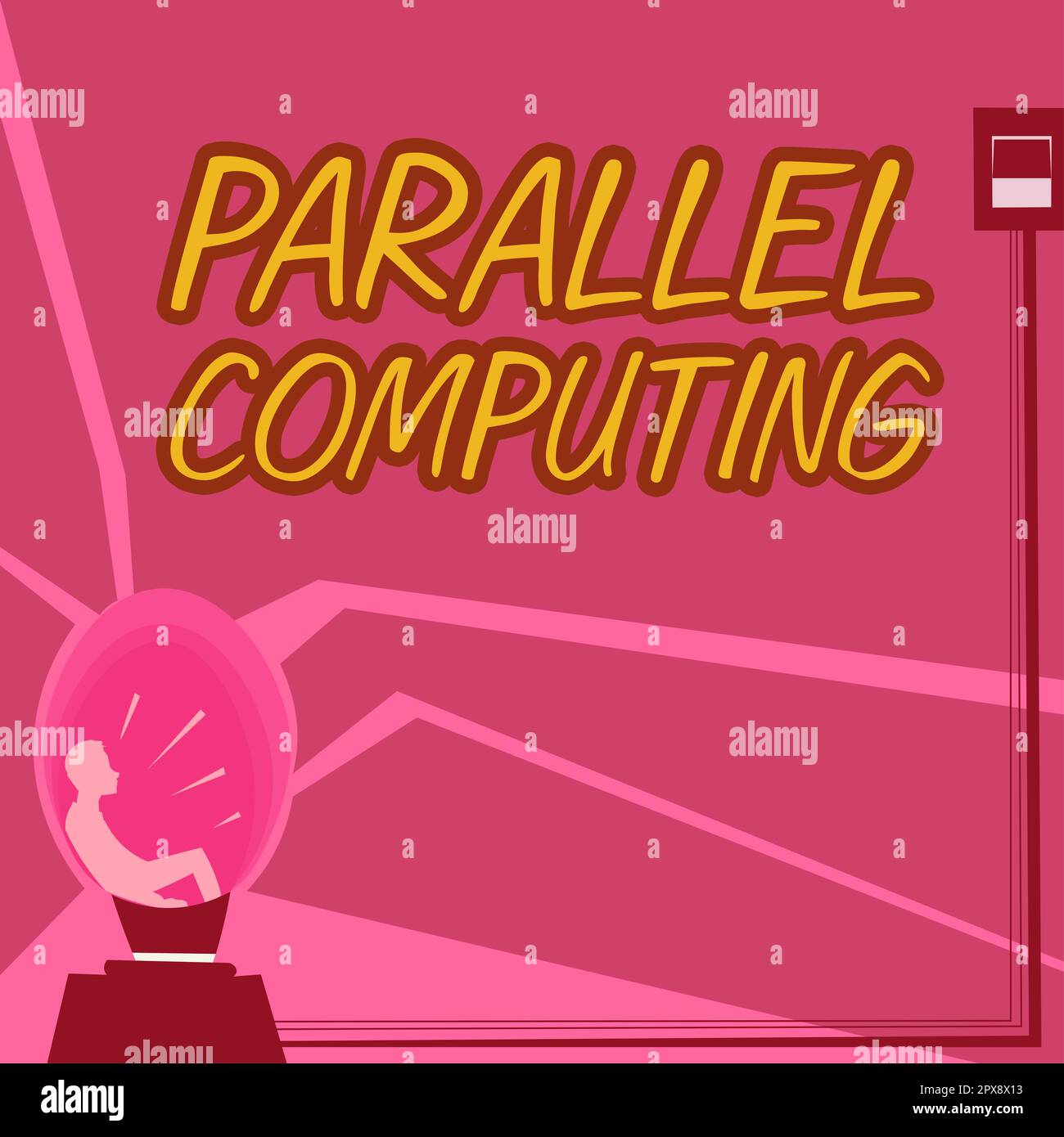 Writing Displaying Text Parallel Computing Business Idea Simultaneous Calculation By Means Of