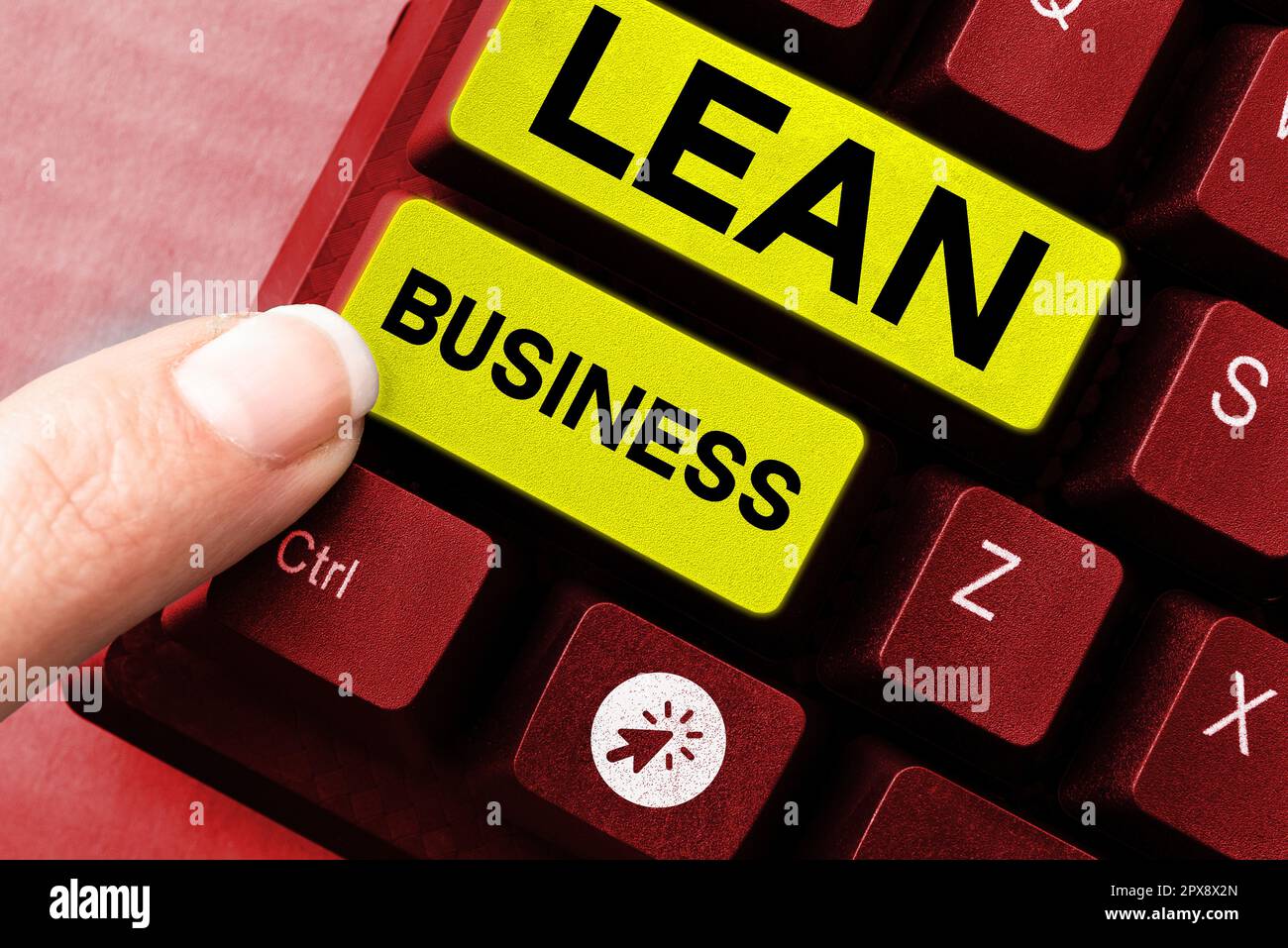 Hand writing sign Lean Business, Business idea improvement of waste ...