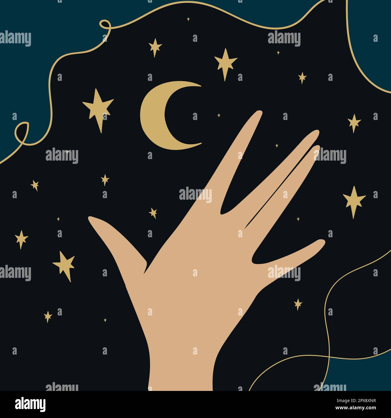 Touching midnight sky. Simple background with midnight sky view and a ...