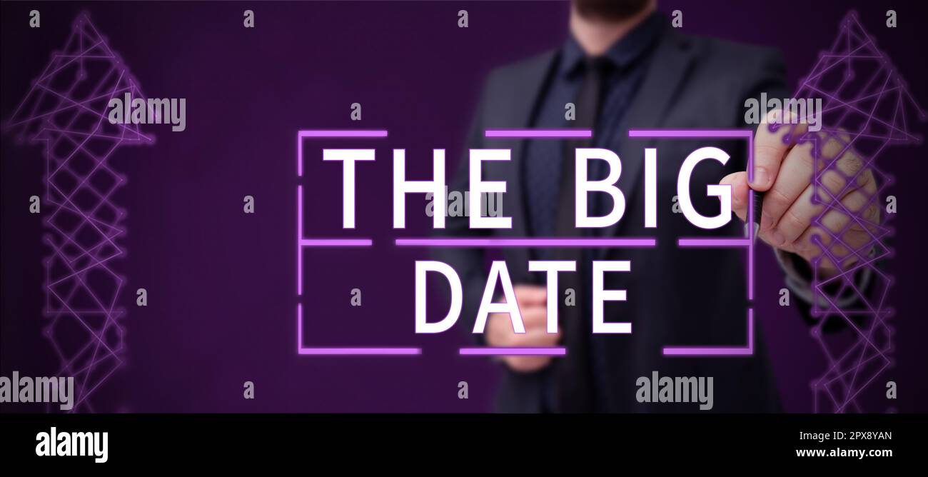 Text sign showing The Big Date, Concept meaning Important day for a ...