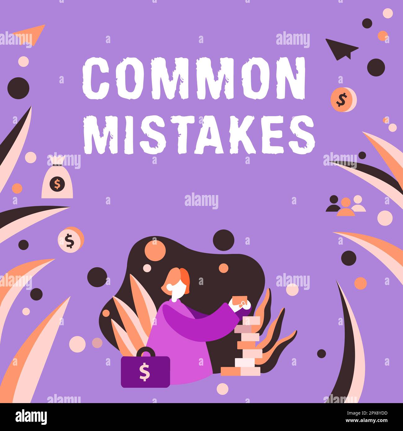 Sign displaying Common Mistakes, Word for actions that are often used ...