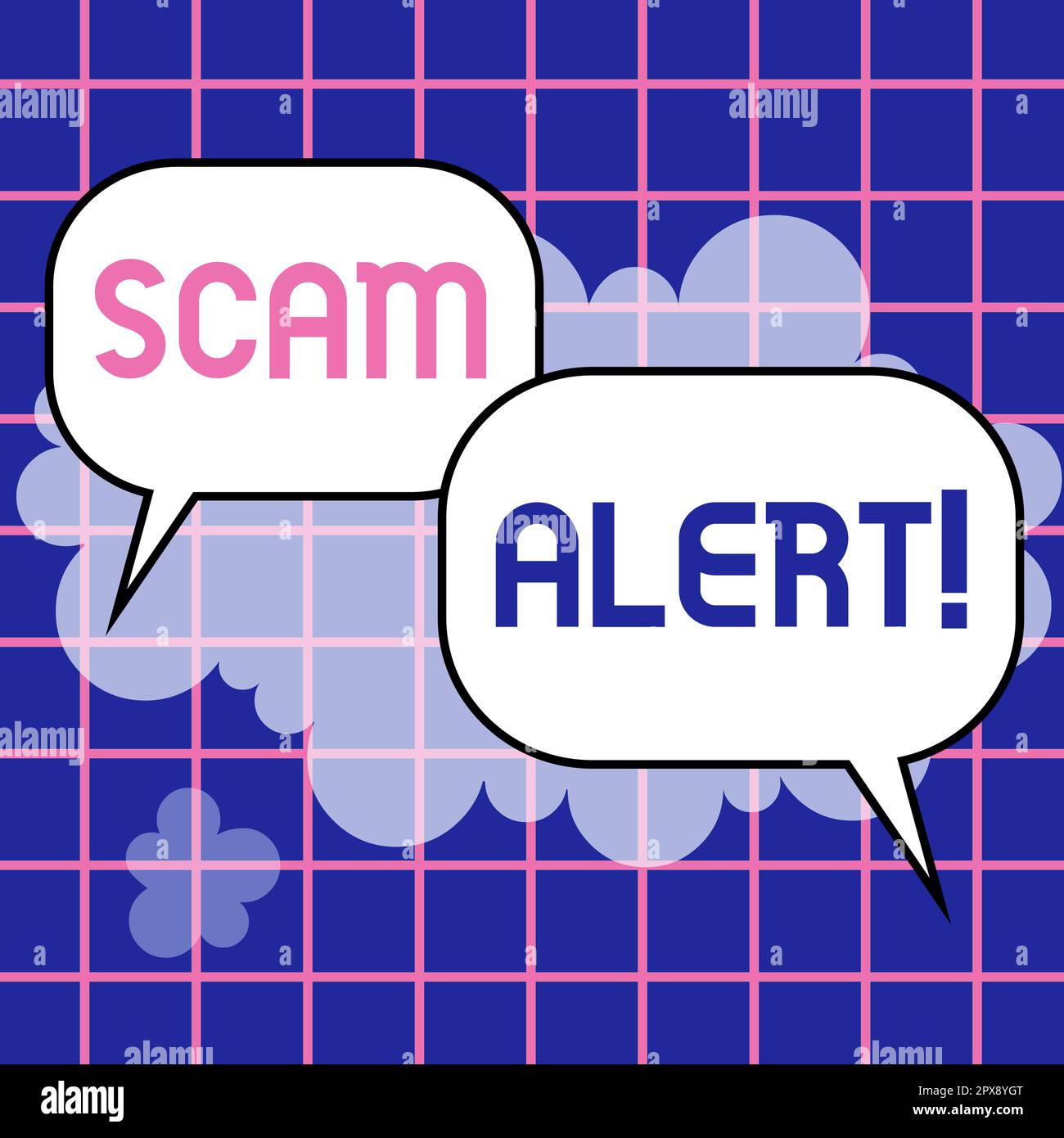 Text caption presenting Scam Alert, Word Written on warning someone ...
