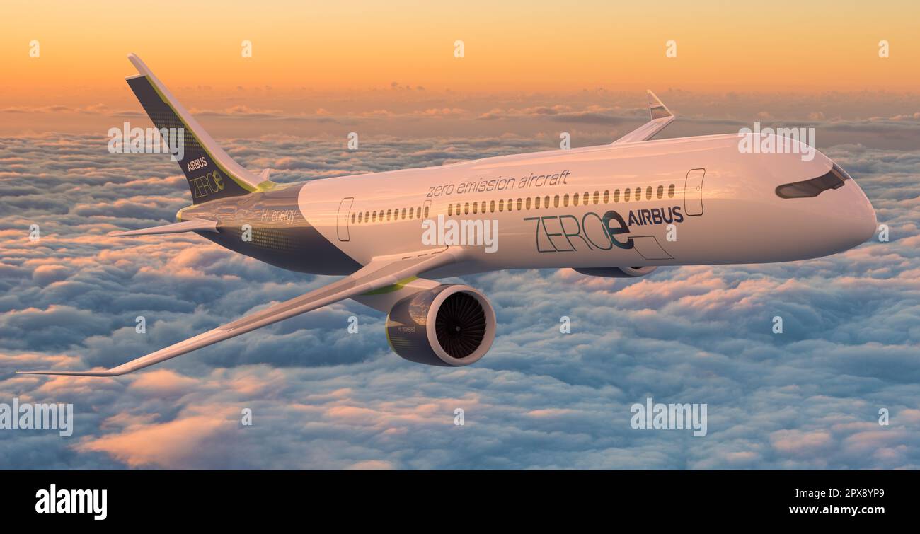 ZEROe -hydrogen powered Zero emission Airbus Stock Photo - Alamy