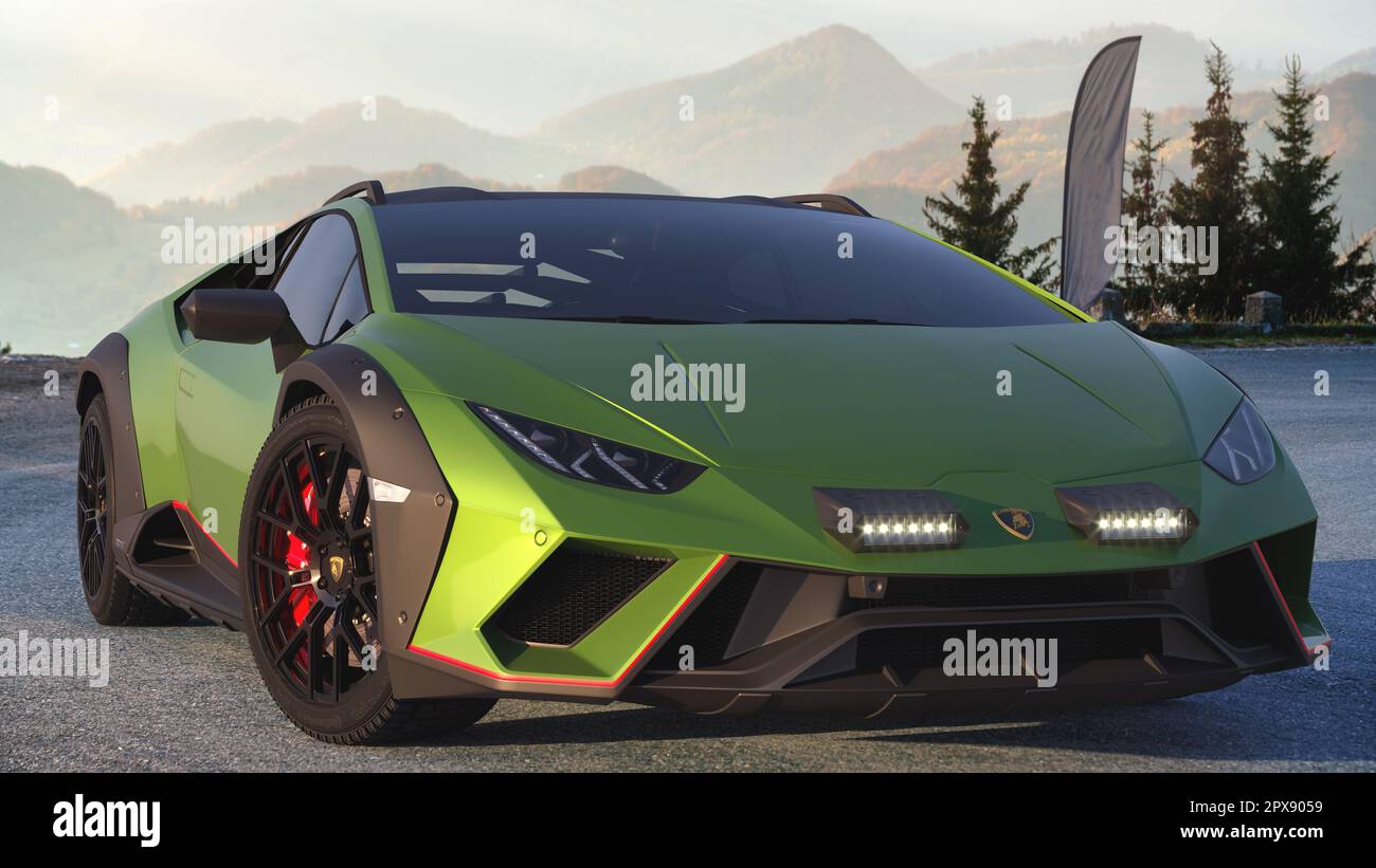 Lamborghini Huracan Sterrato. Lamborghini for off-road driving Stock ...
