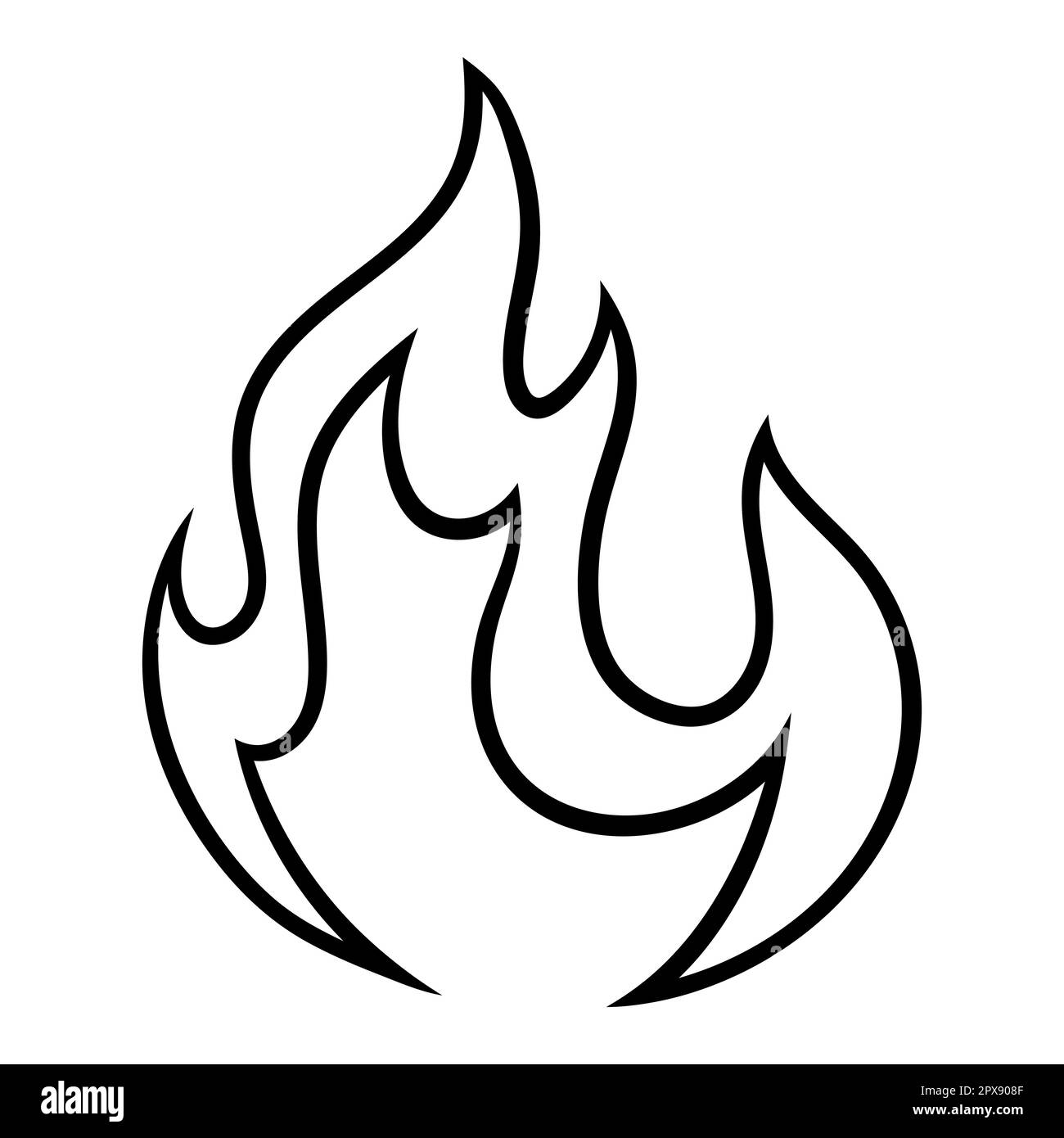 Illustration of stylized fire. Decorative element for design Stock ...