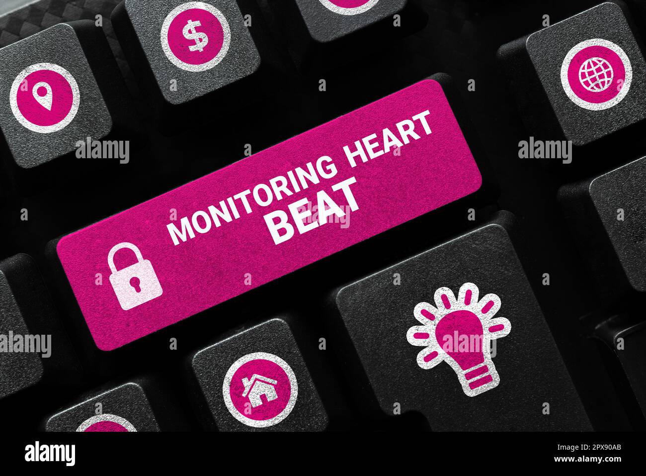 Hand writing sign Monitoring Heart Beat, Business approach Measure or ...