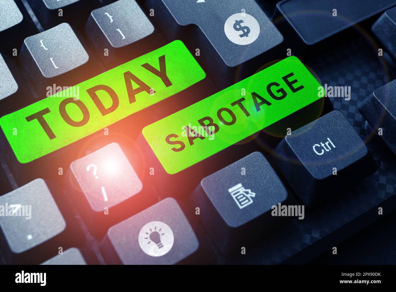 Text caption presenting Sabotage, Business overview destruction of an ...