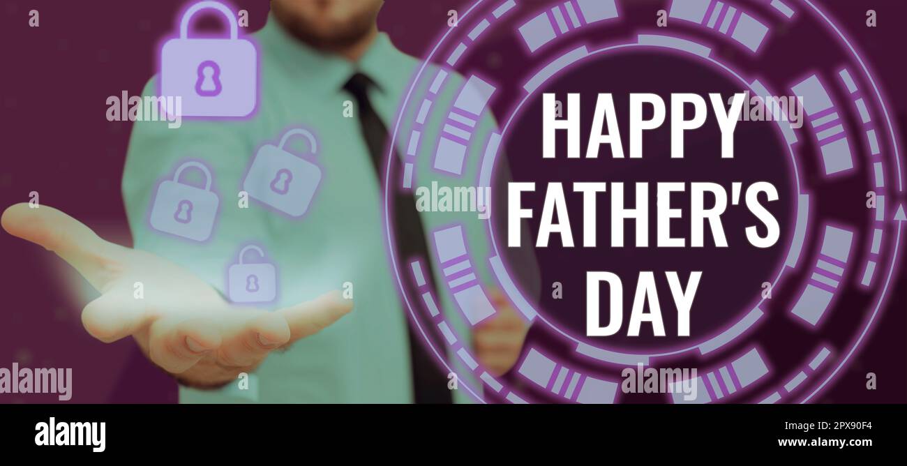 Sign displaying Happy Father's Day, Internet Concept time of year to ...