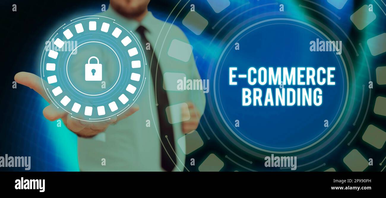 Conceptual caption E Commerce Branding, Business idea establish an ...
