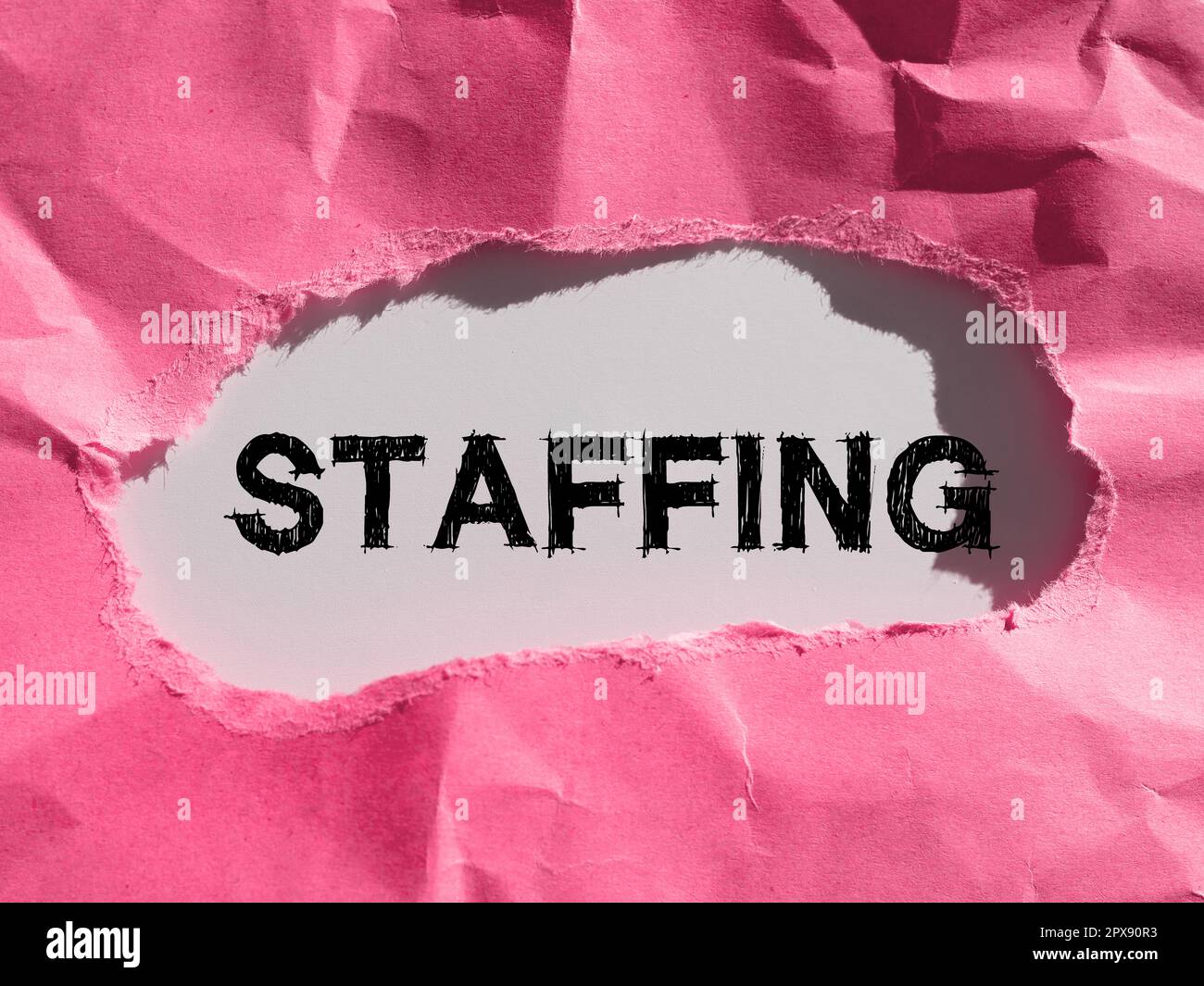 Hand writing sign Staffing, Word Written on The percentage of workers ...