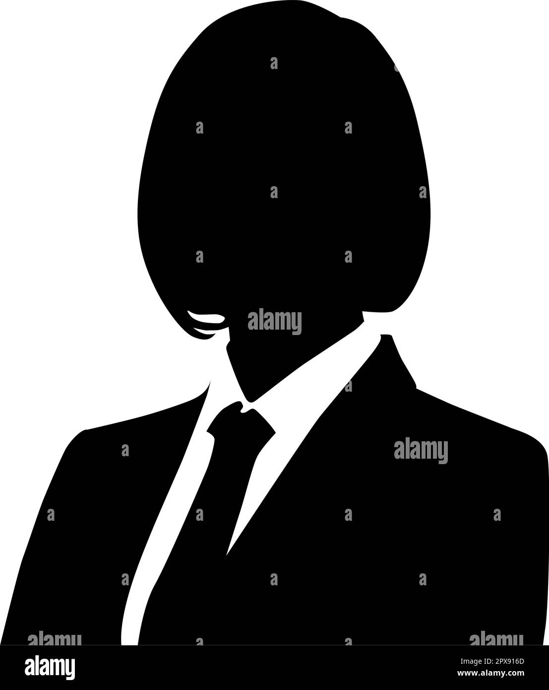 Silhouette vector icon of the upper body of several business woman ...