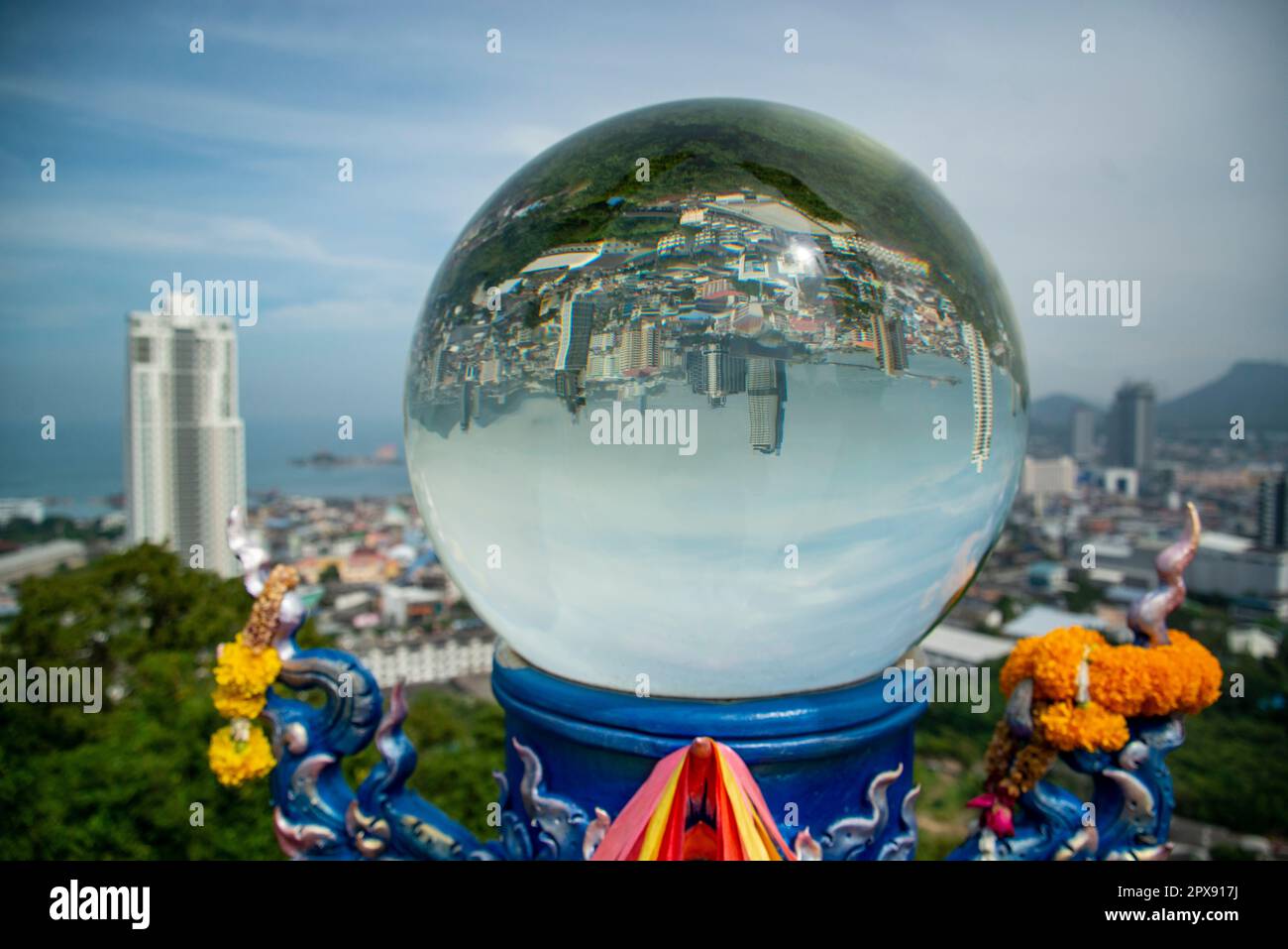 the View Point at the Wat Khao Phra Khru in the City of Si Racha in the ...