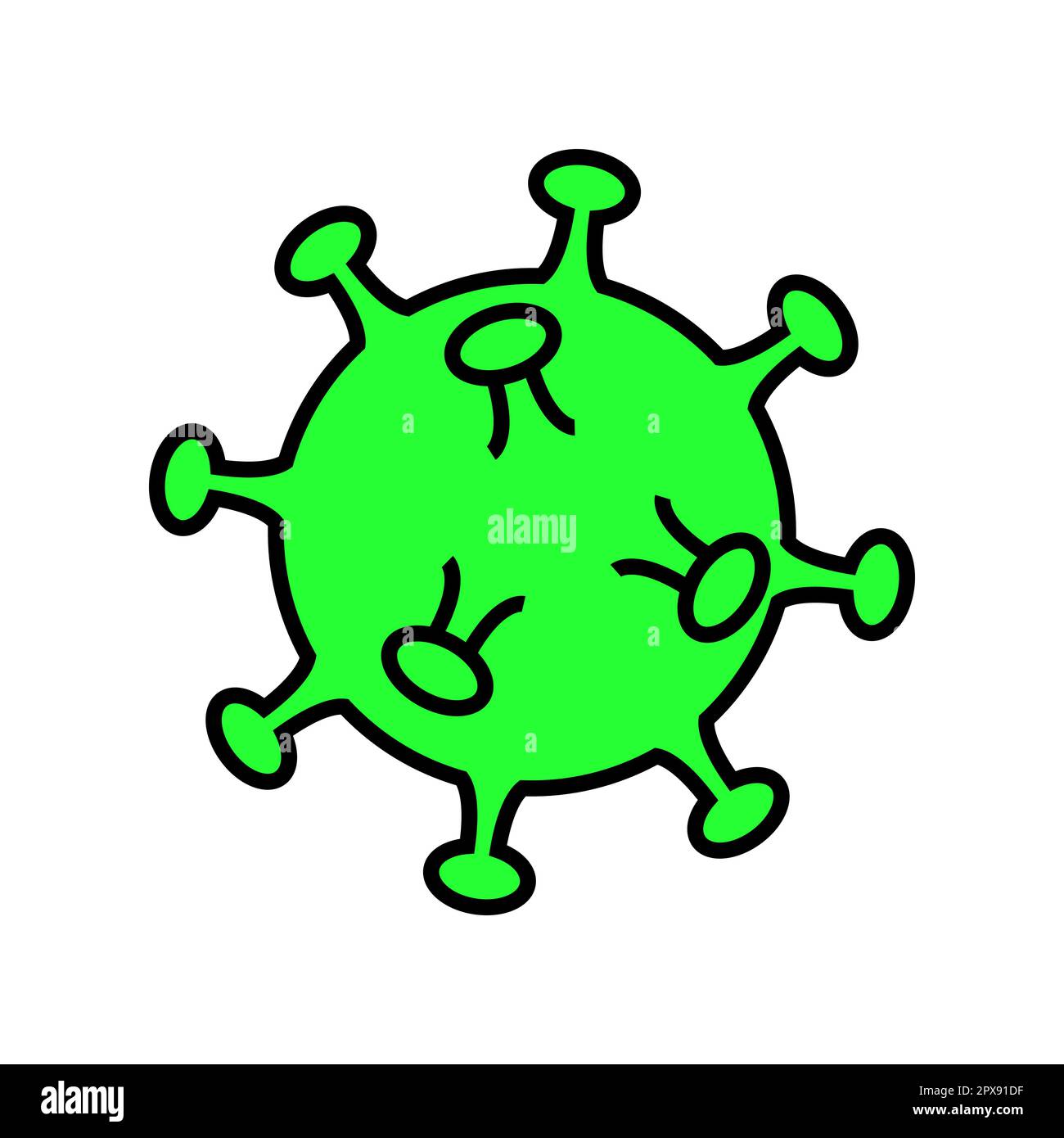 Green icon of the medical Chinese virus microbe dangerous deadly strain ...