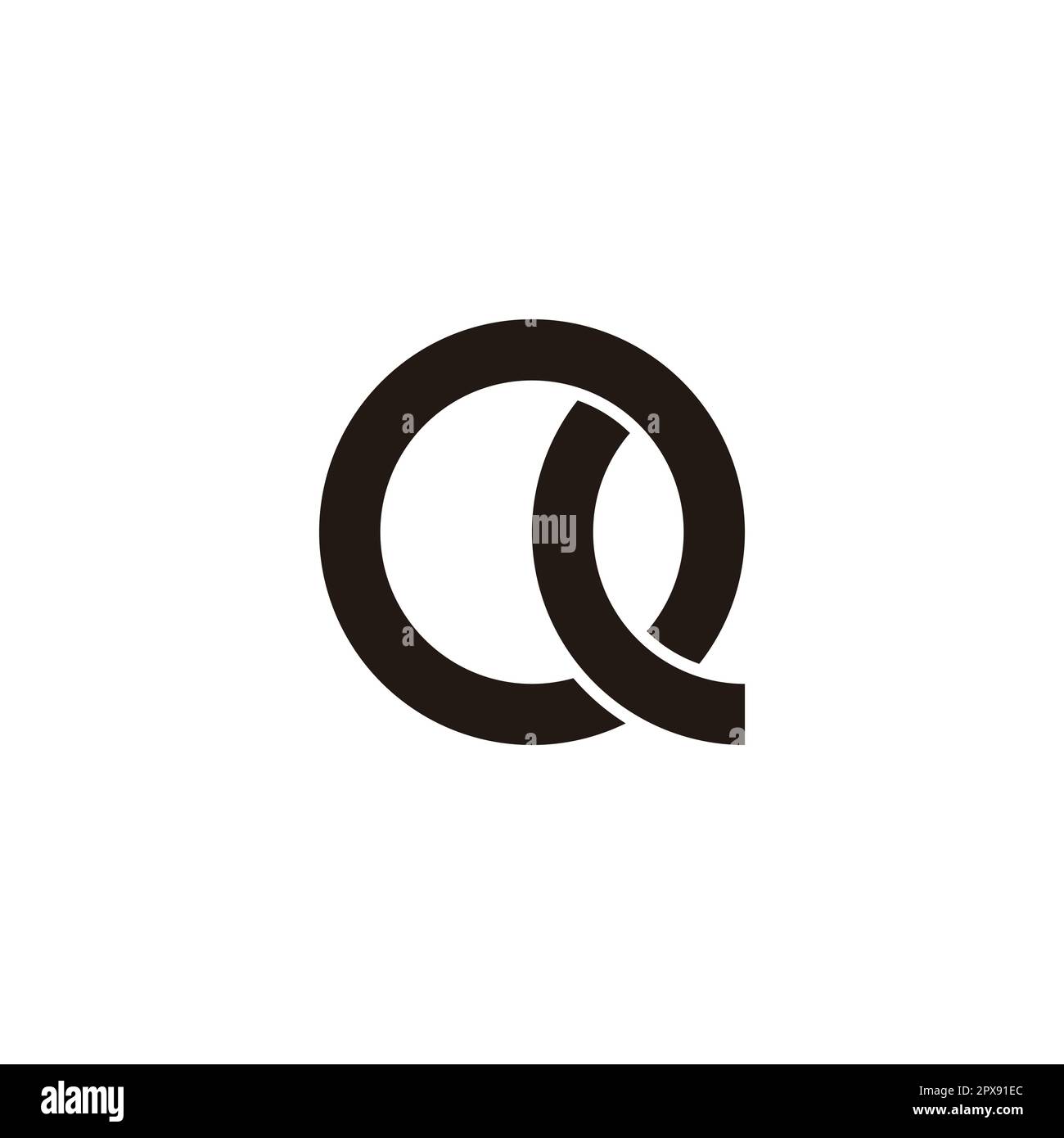 Letter O and Q, outline geometric symbol simple logo vector Stock ...