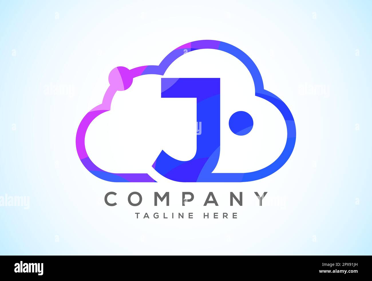 English alphabet with the cloud. Cloud computing service logo. Cloud ...