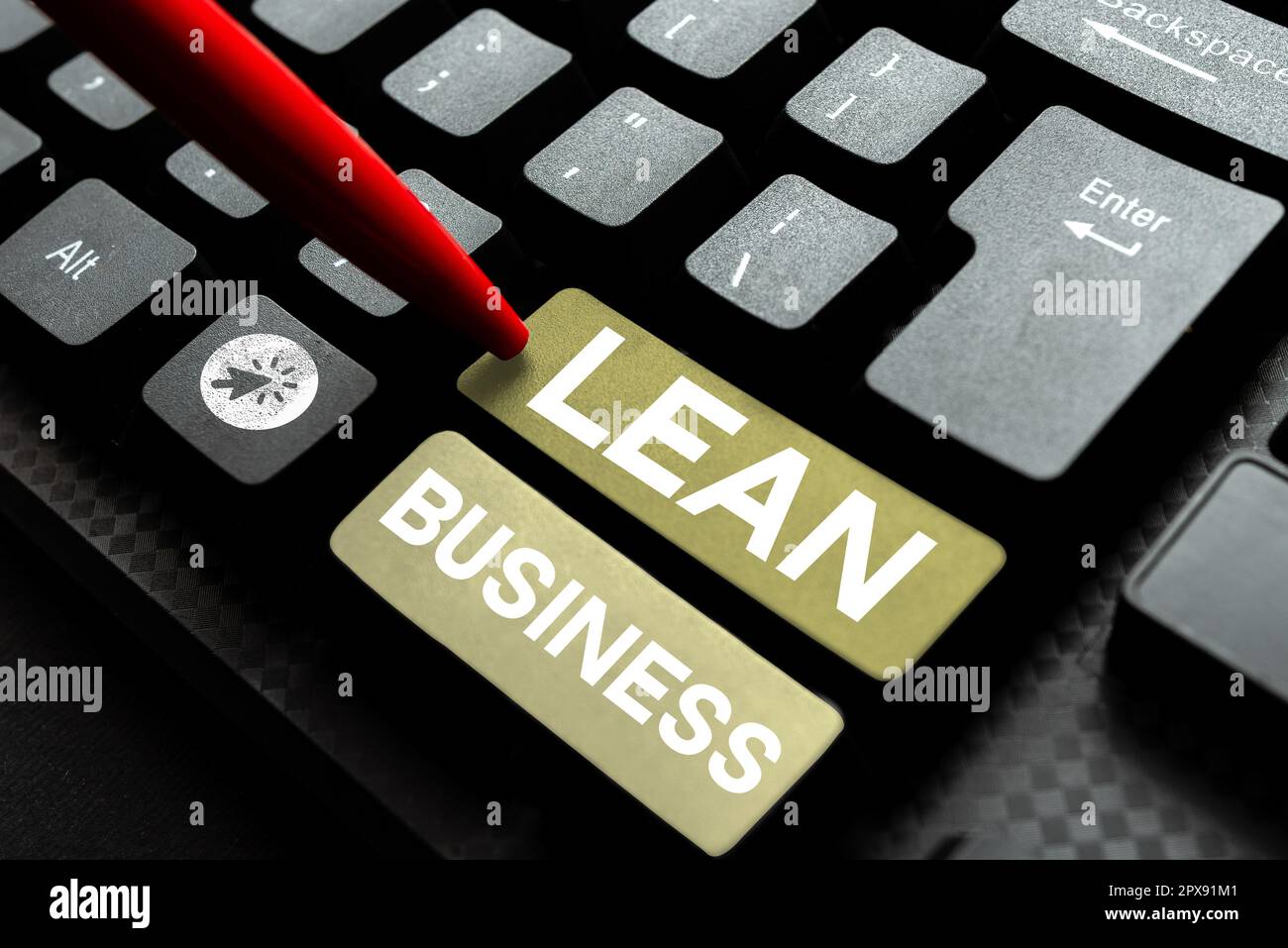 Sign displaying Lean Business, Concept meaning improvement of waste ...