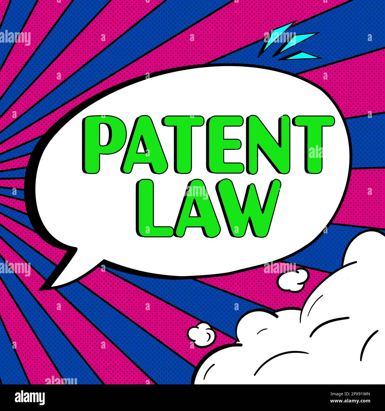 Sign displaying Patent Law, Word Written on deals with an inventor's ...