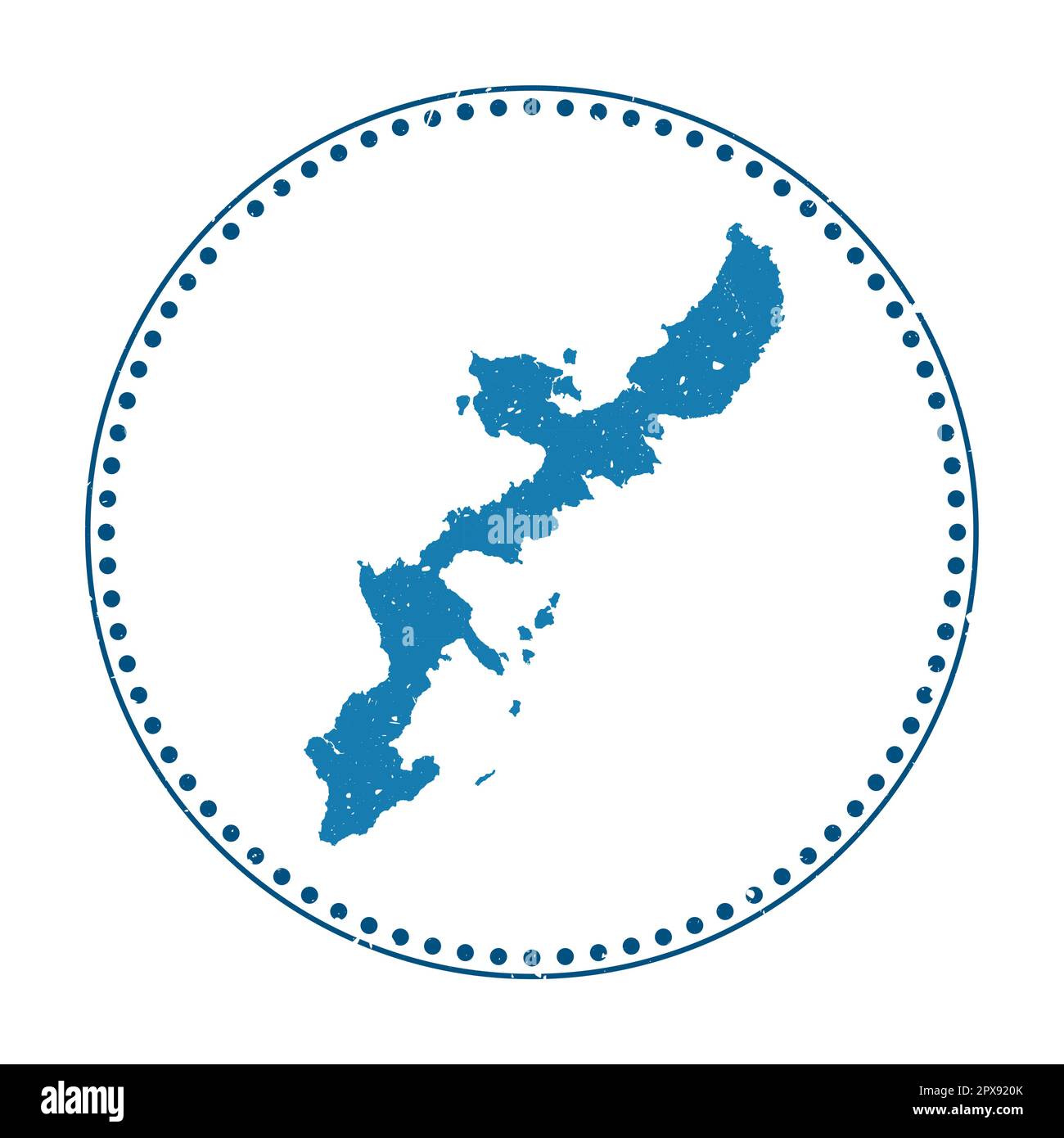 Okinawa Island sticker. Travel rubber stamp with map shape, vector ...
