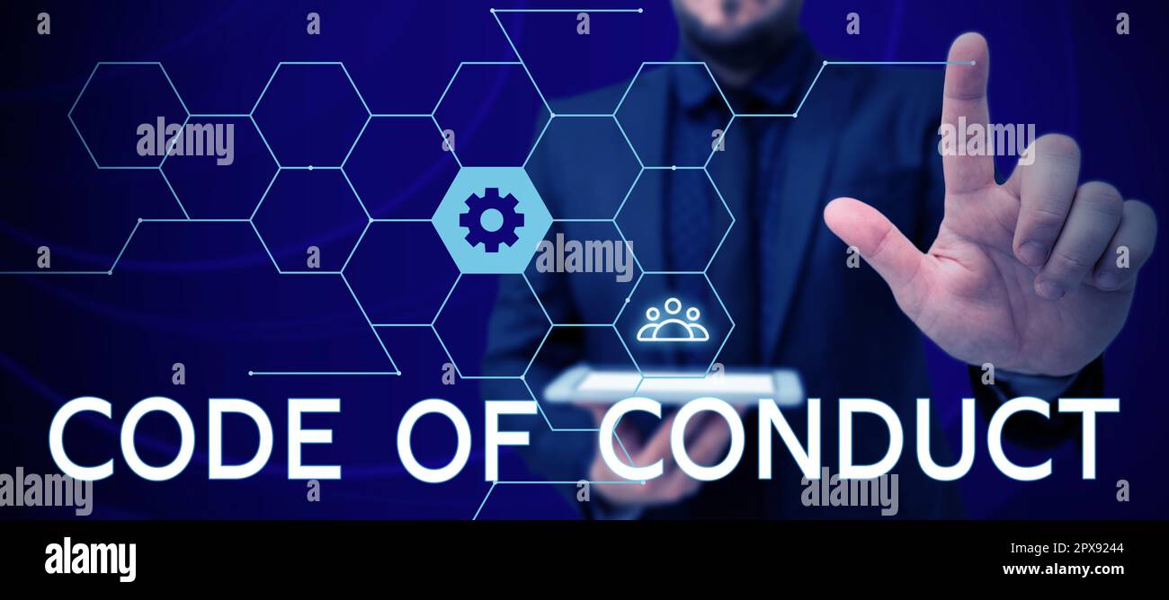 Inspiration showing sign Code Of Conduct, Business overview Ethics ...