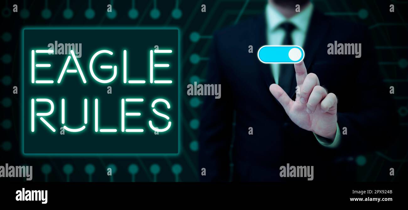 Handwriting text Eagle Rules, Business showcase a huge set of design rules which your layout ...