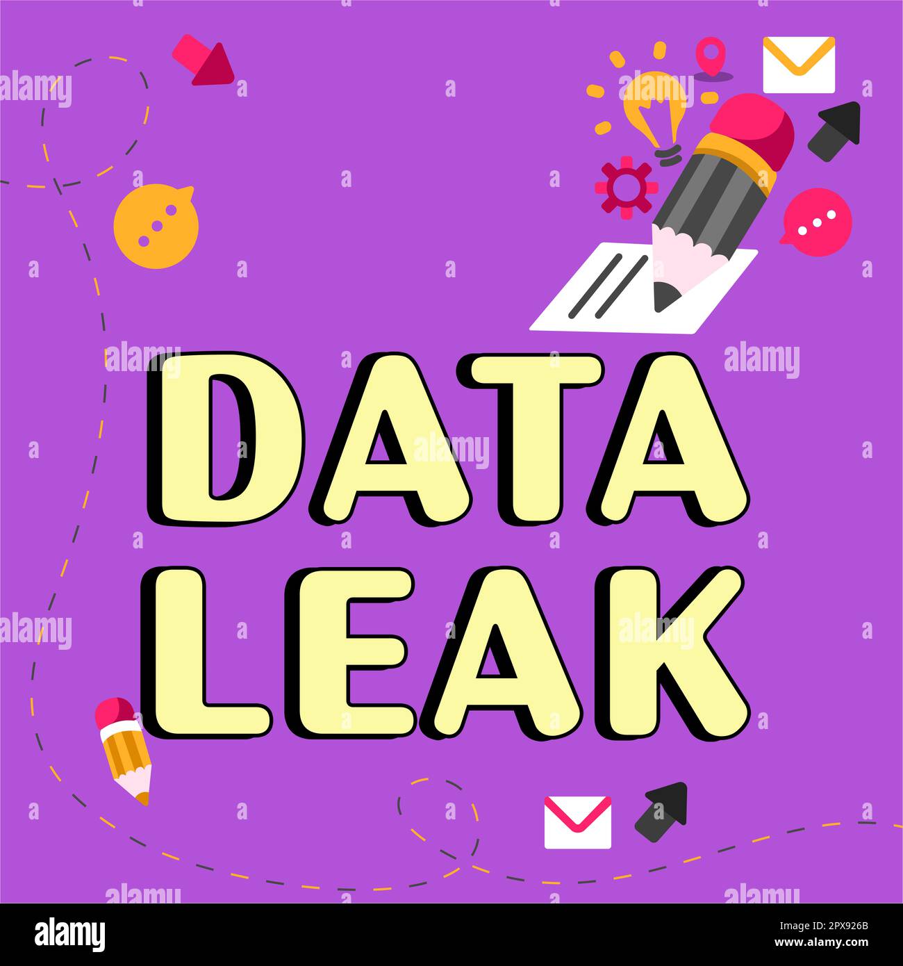 Text showing inspiration Data Leak, Internet Concept released illegal ...