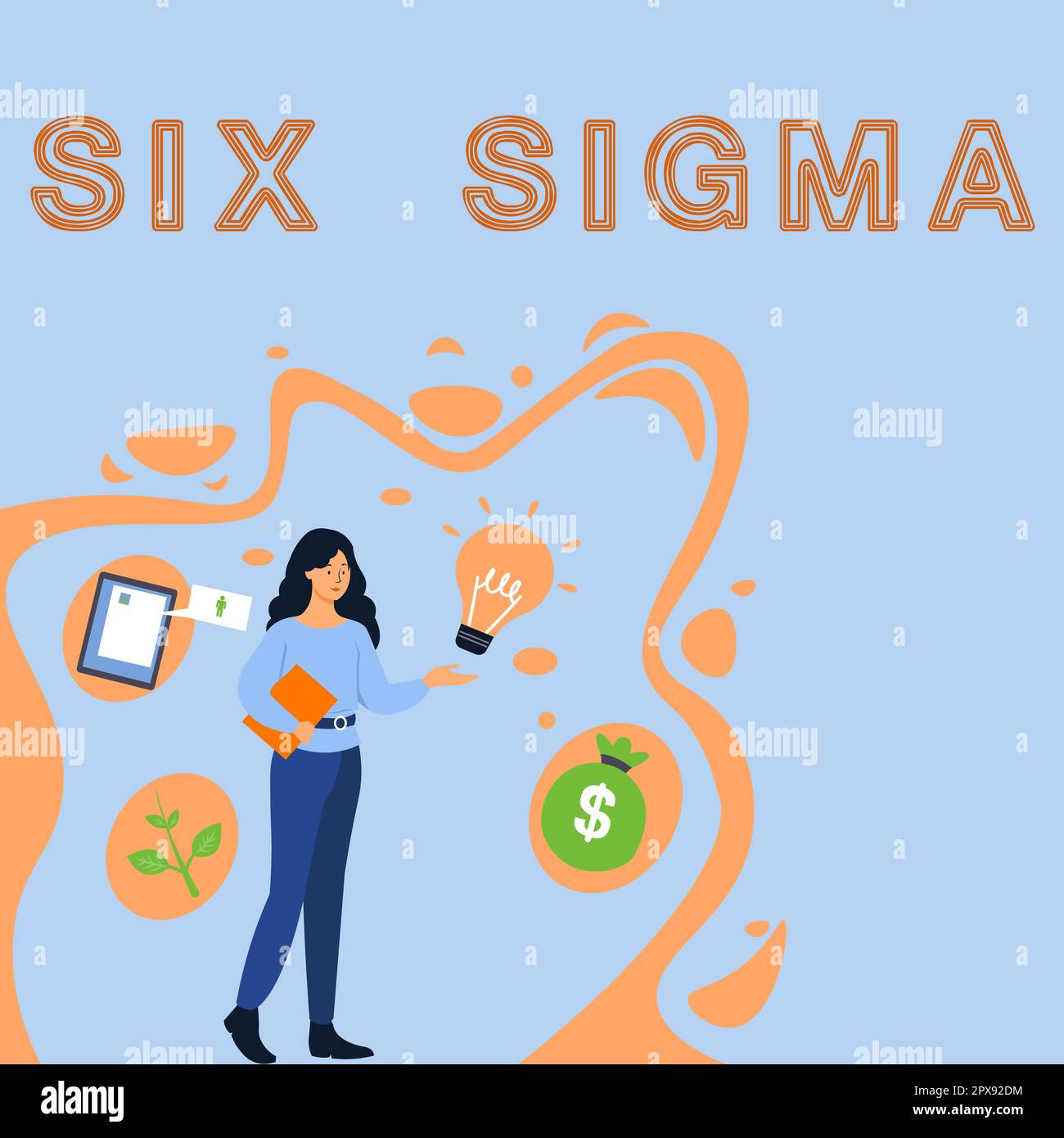 Sign displaying Six Sigma, Internet Concept management techniques to ...