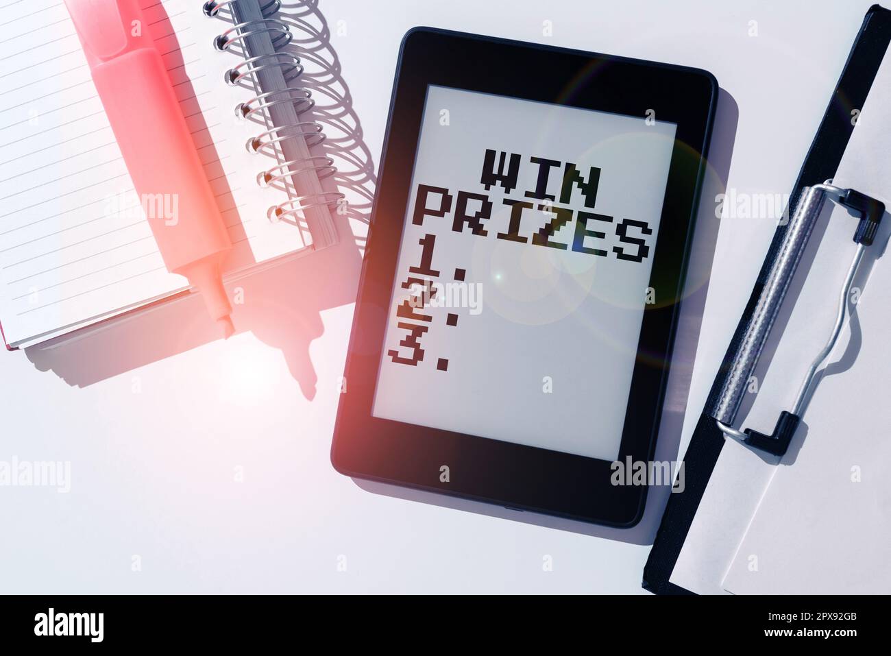 Sign displaying Win Prizes, Business idea something given for victory ...