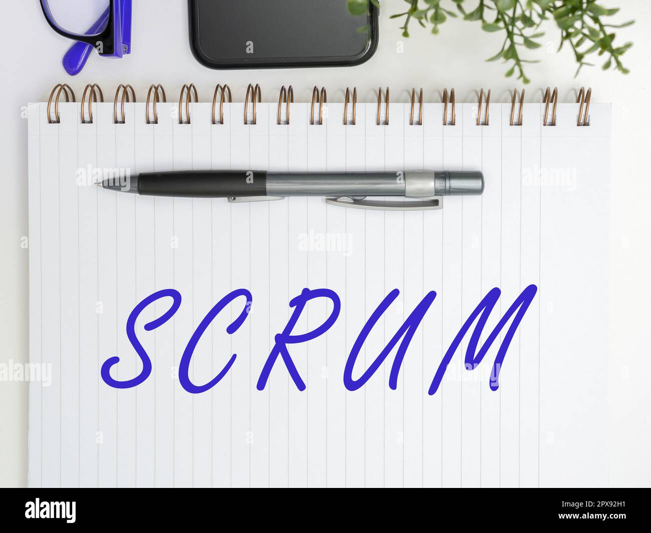 Text showing inspiration Scrum, Business concept handwriting as distinct from print written ...