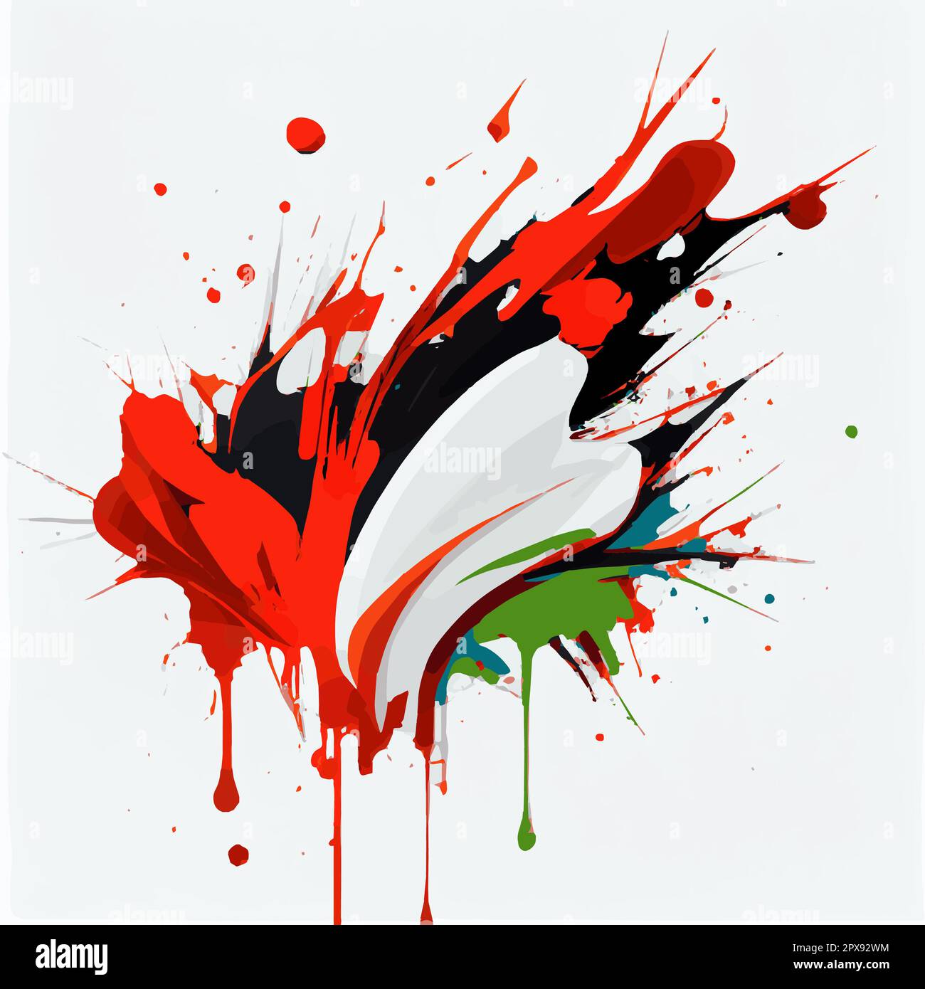 Smears, blots of colored paint on a white background, multicolored ...