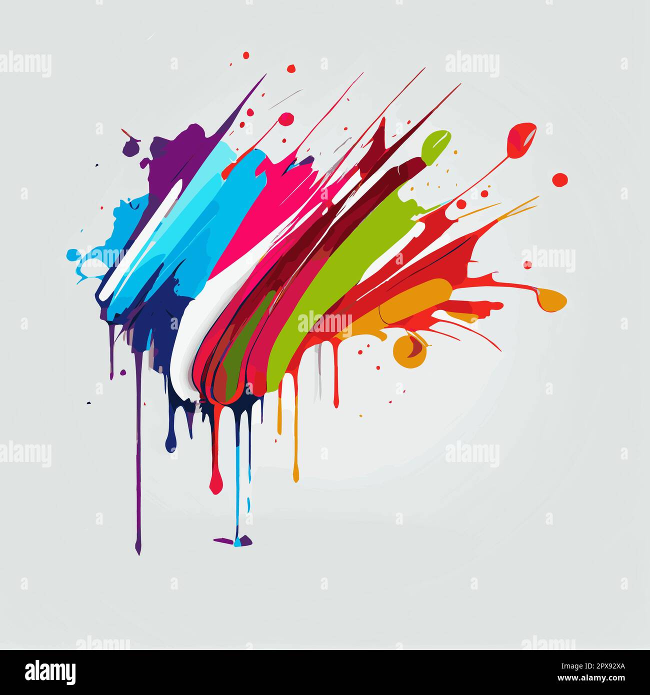 Smears, blots of colored paint on a white background, multicolored ...