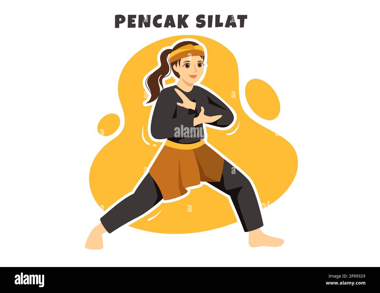 Pencak Silat Sport Illustration with People Pose Martial Artist from ...