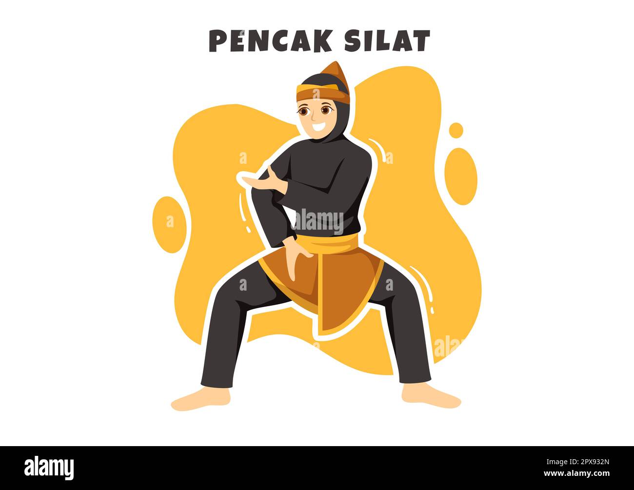 Pencak Silat Sport Illustration with People Pose Martial Artist from ...