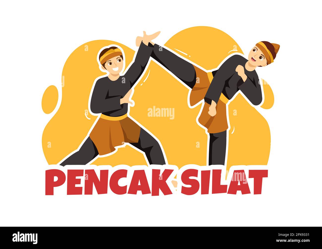 Pencak Silat Sport Illustration with People Pose Martial Artist from ...