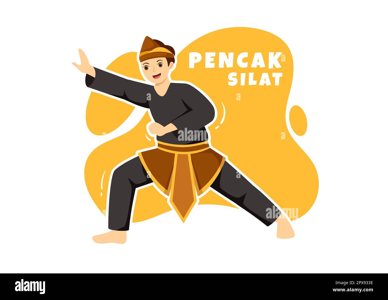 Pencak Silat Sport Illustration with People Pose Martial Artist from ...