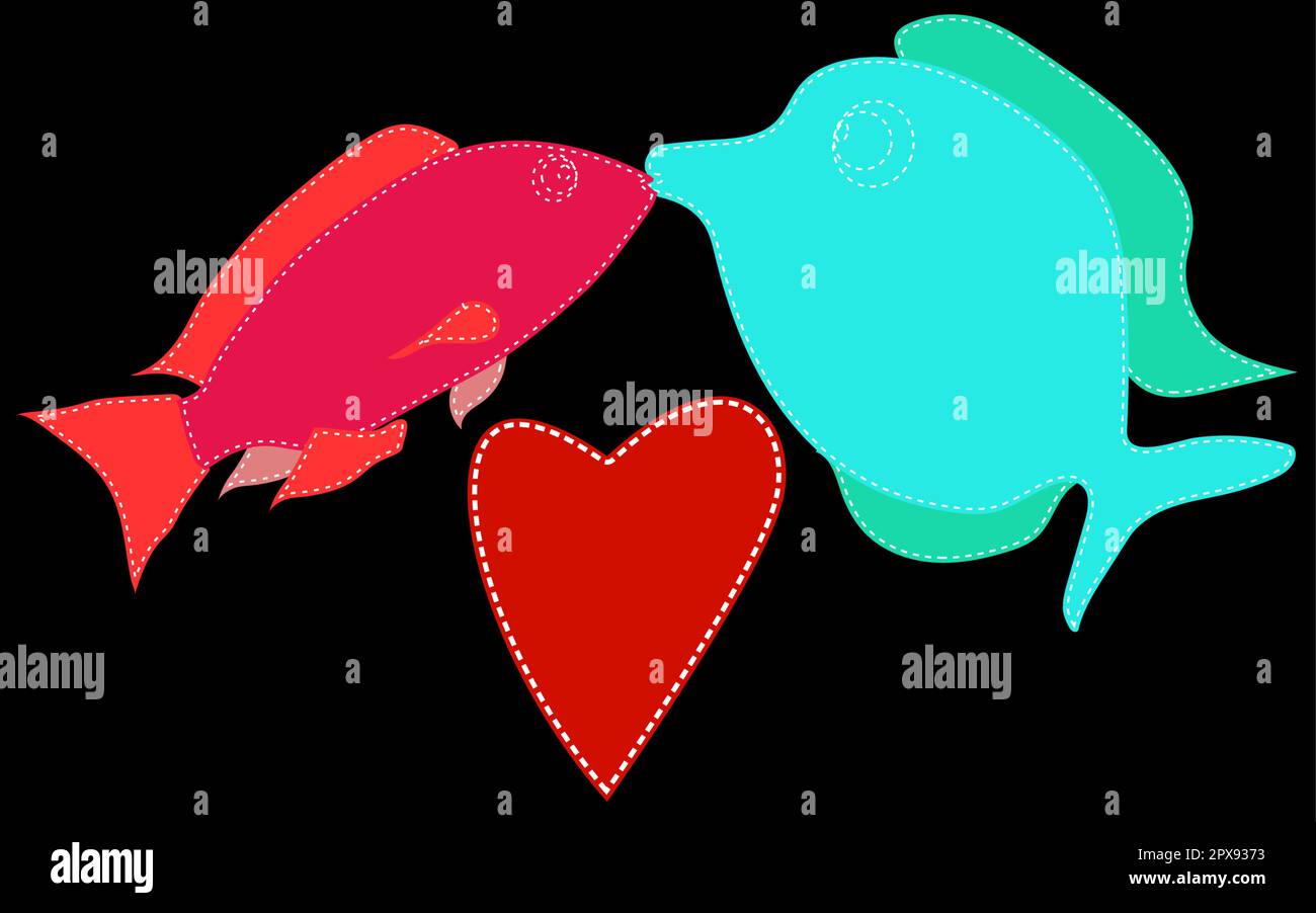 Girl kissing fish Stock Vector Images - Alamy