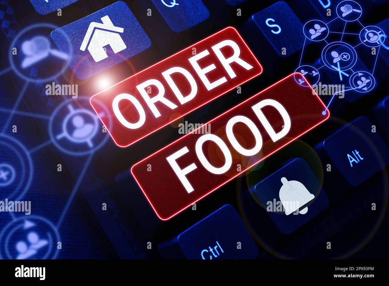 Text showing inspiration Order Food, Business concept the process of ...