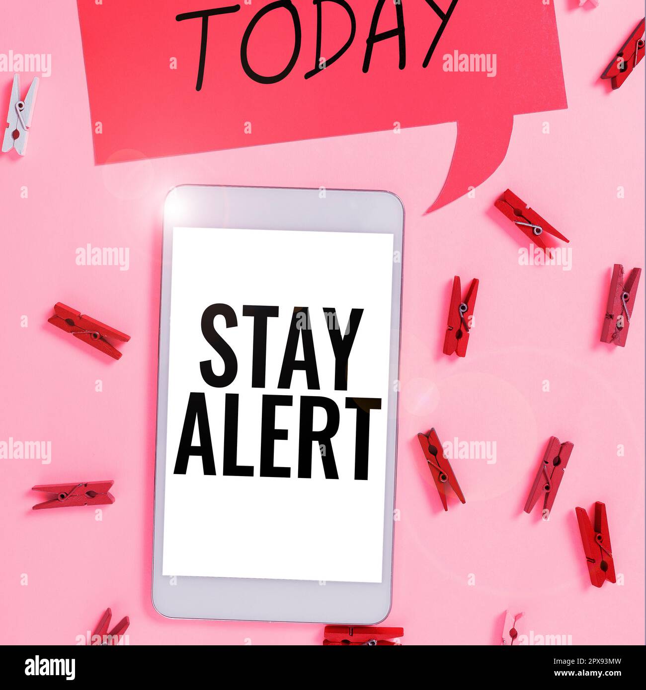 Text caption presenting Stay Alert, Internet Concept Paying full ...