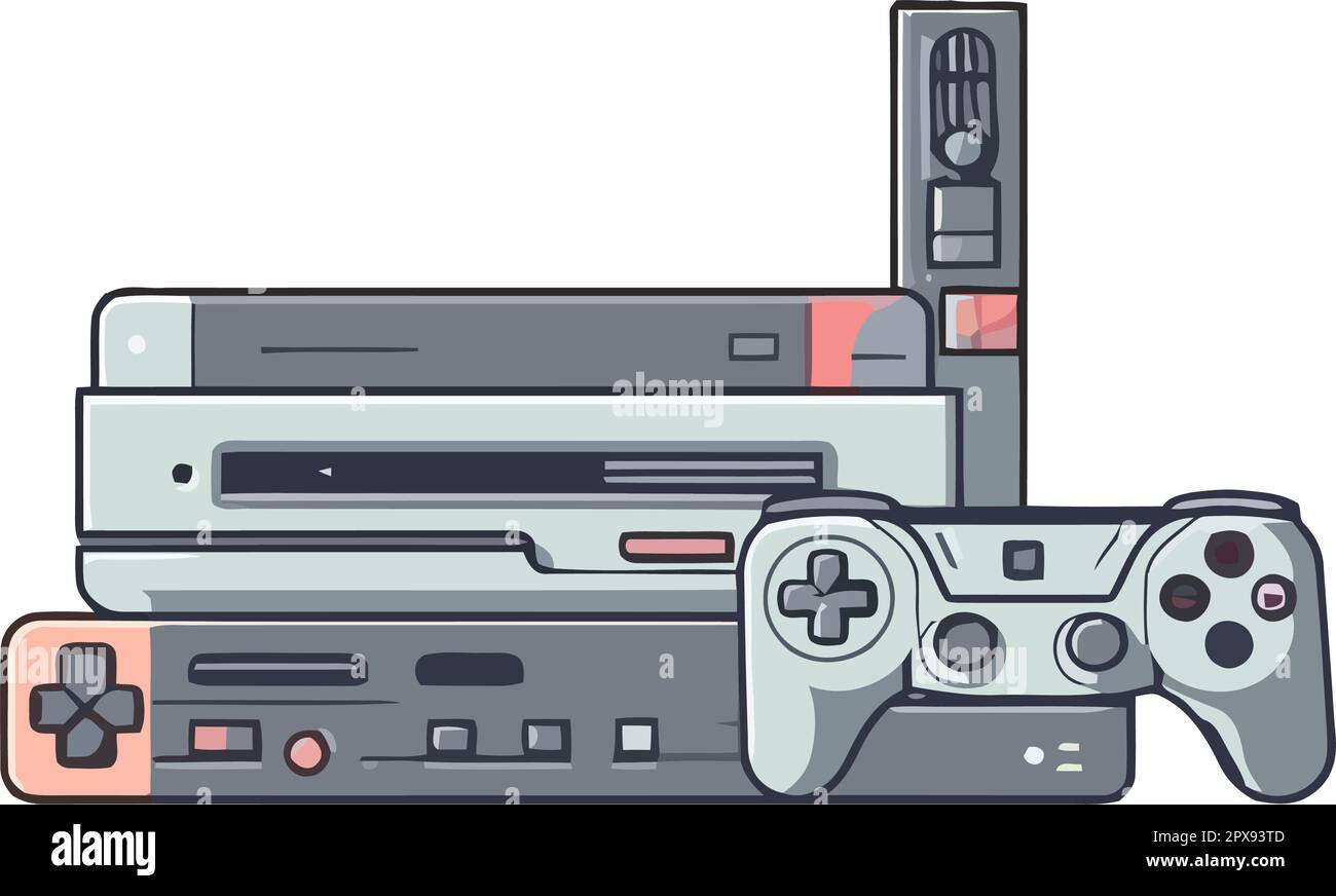 Modern video game console equipment Stock Vector Image & Art - Alamy
