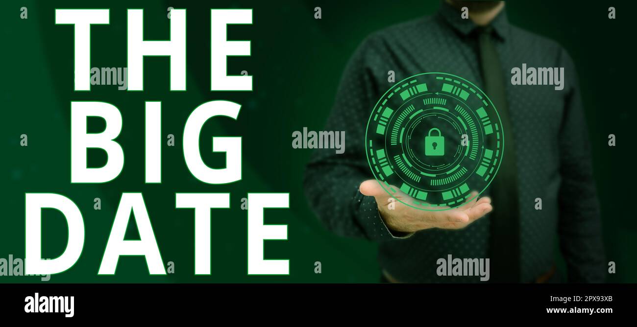 Text sign showing The Big Date, Concept meaning Important day for a ...