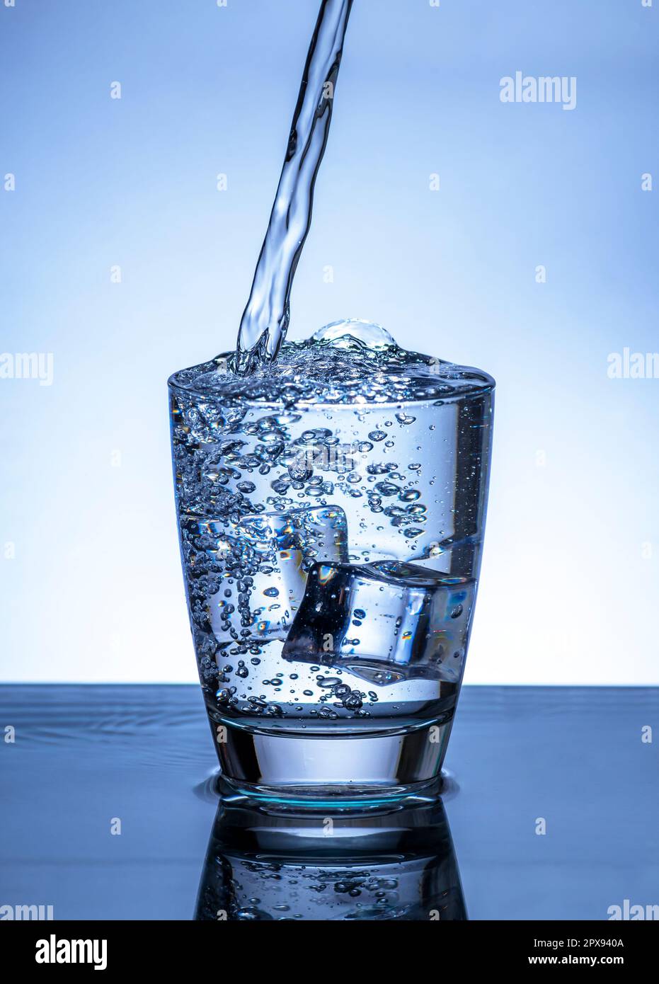 The image of pouring drinking water, into a glass, that makes one feel ...