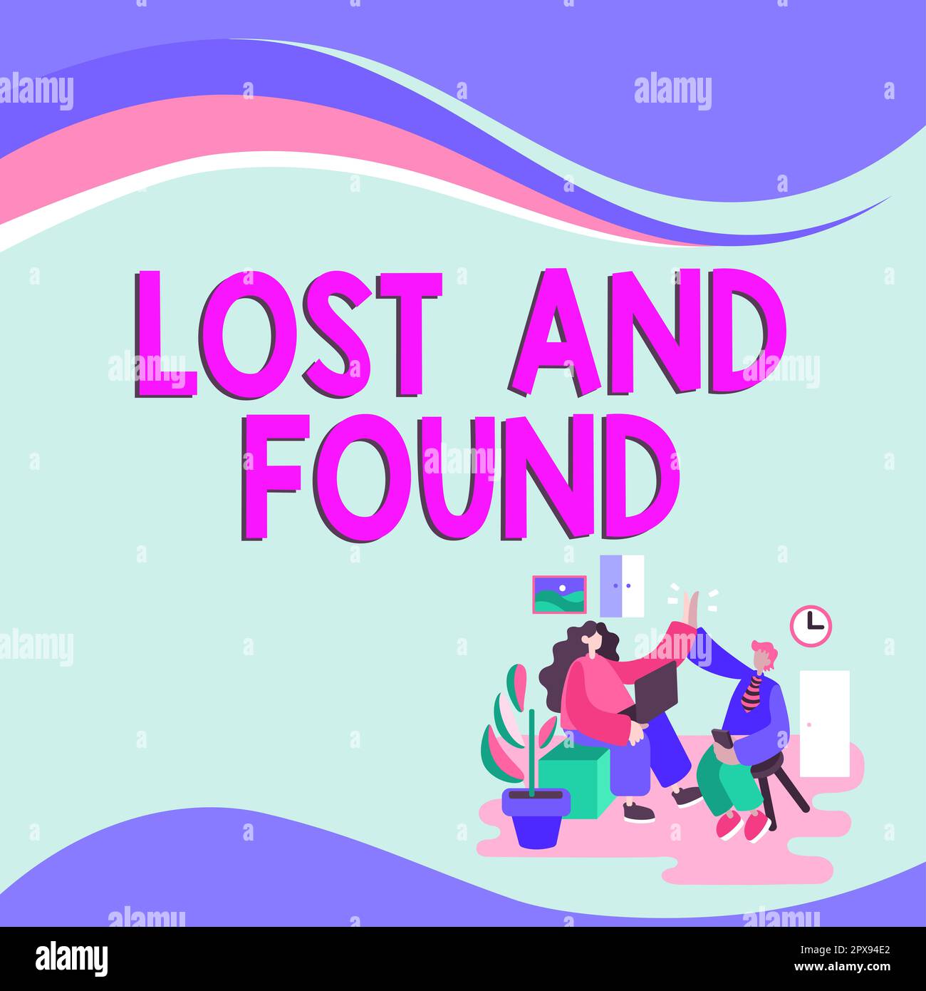 Sign displaying Lost And Found, Word for Place where you can find ...