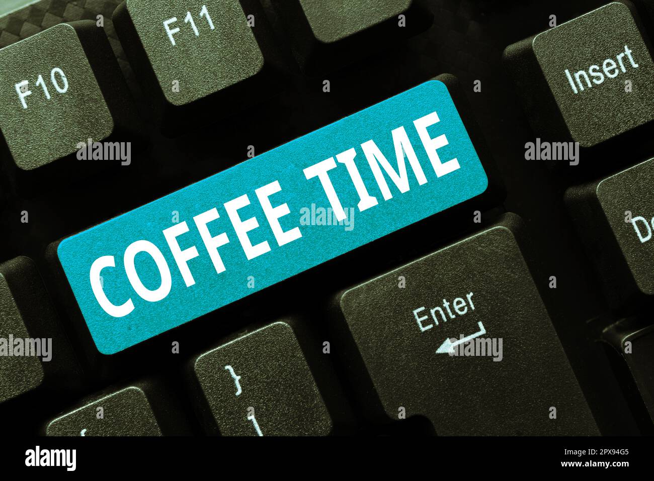 Hand writing sign Coffee Time, Concept meaning a short period of time ...