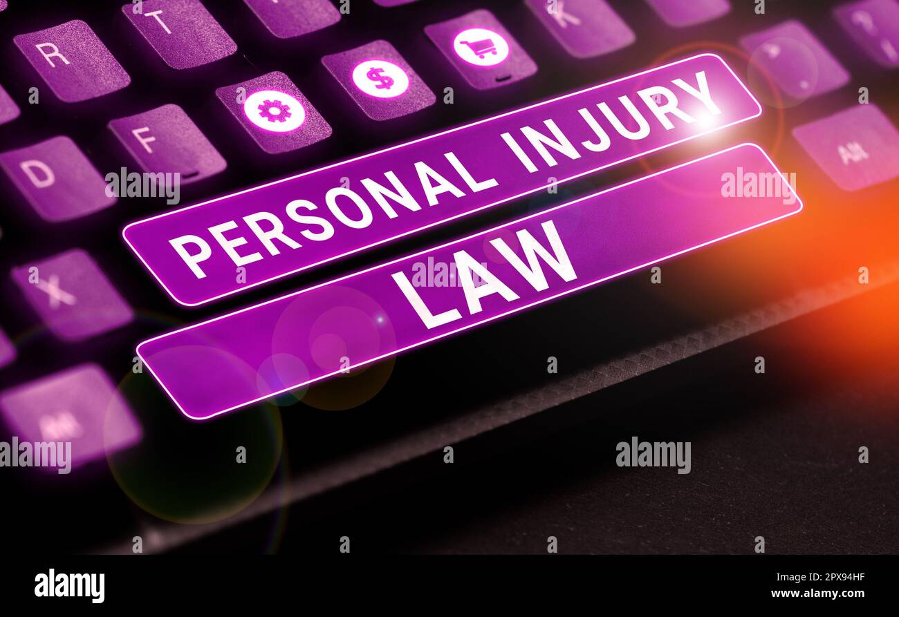 Hand writing sign Personal Injury Law, Word Written on being hurt or ...